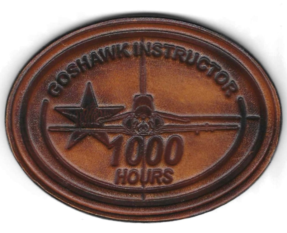 T-45 Goshawk Instructor 1000 Hour Leather Patch – MarinePatches.com - Custom Patches, Military ...