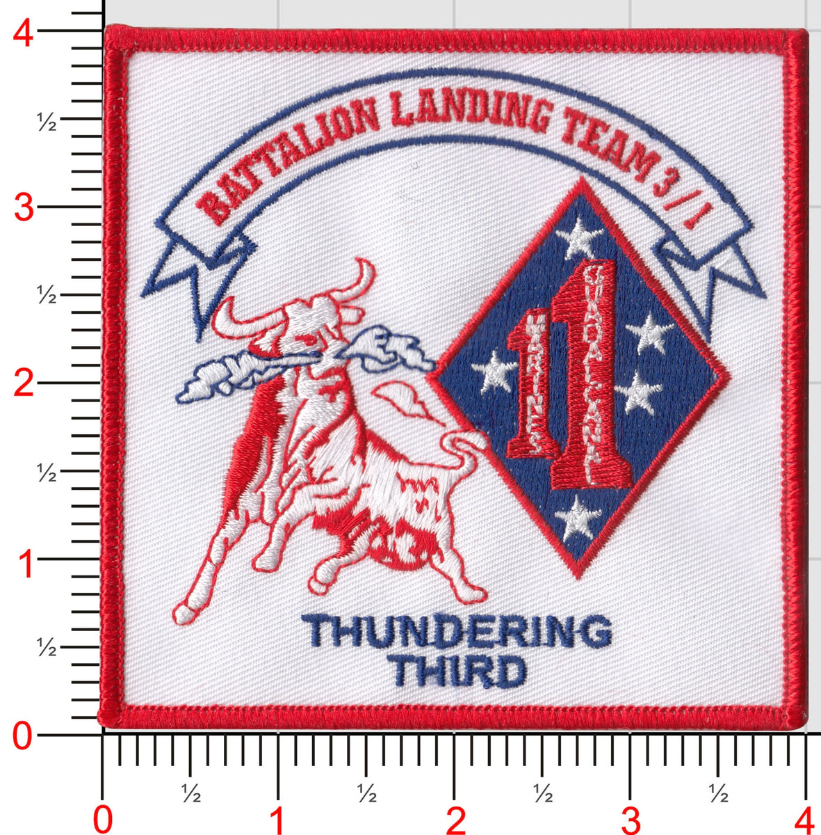 Officially Licensed USMC 3rd Bn 1st Marines- Thundering Third Patch – MarinePatches.com - Custom ...