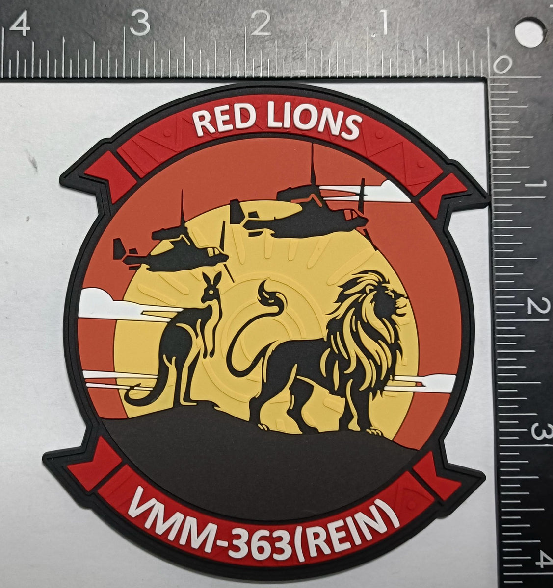 Official VMM-363 REIN Red Lions 25.3 Australia PVC Patch – MarinePatches.com - Custom Patches ...