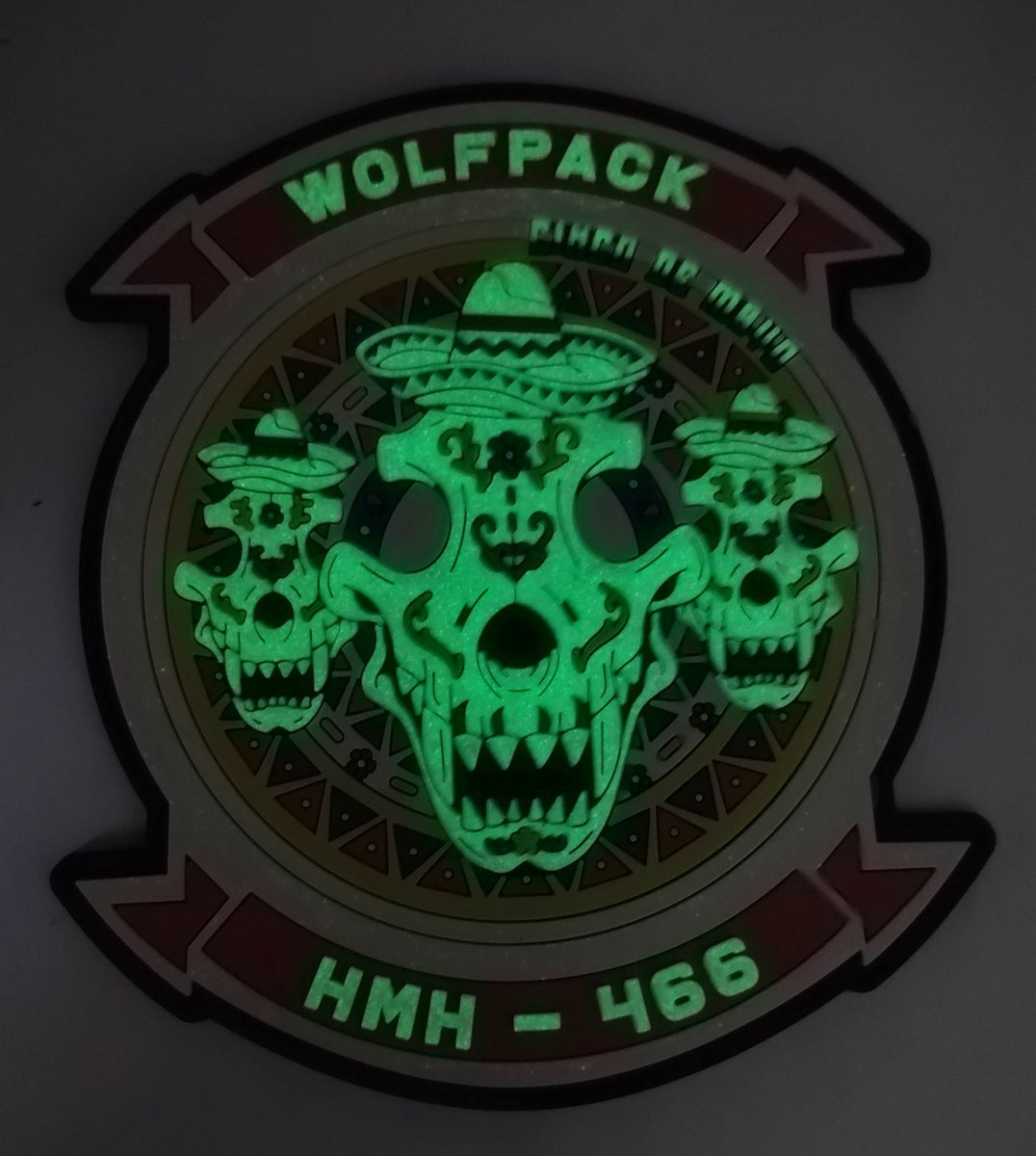 Official HMH-466 Wolfpack Cinco De Mayo PVC Glow Patch | MP – MarinePatches.com - Custom Patches ...