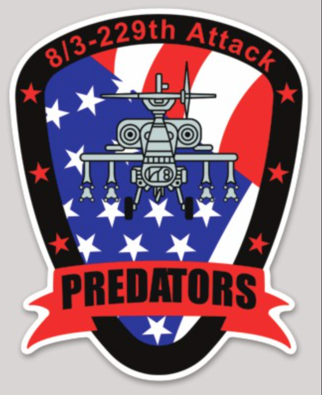 US Army 8/3-229th Attack Sticker – MarinePatches.com - Custom Patches ...