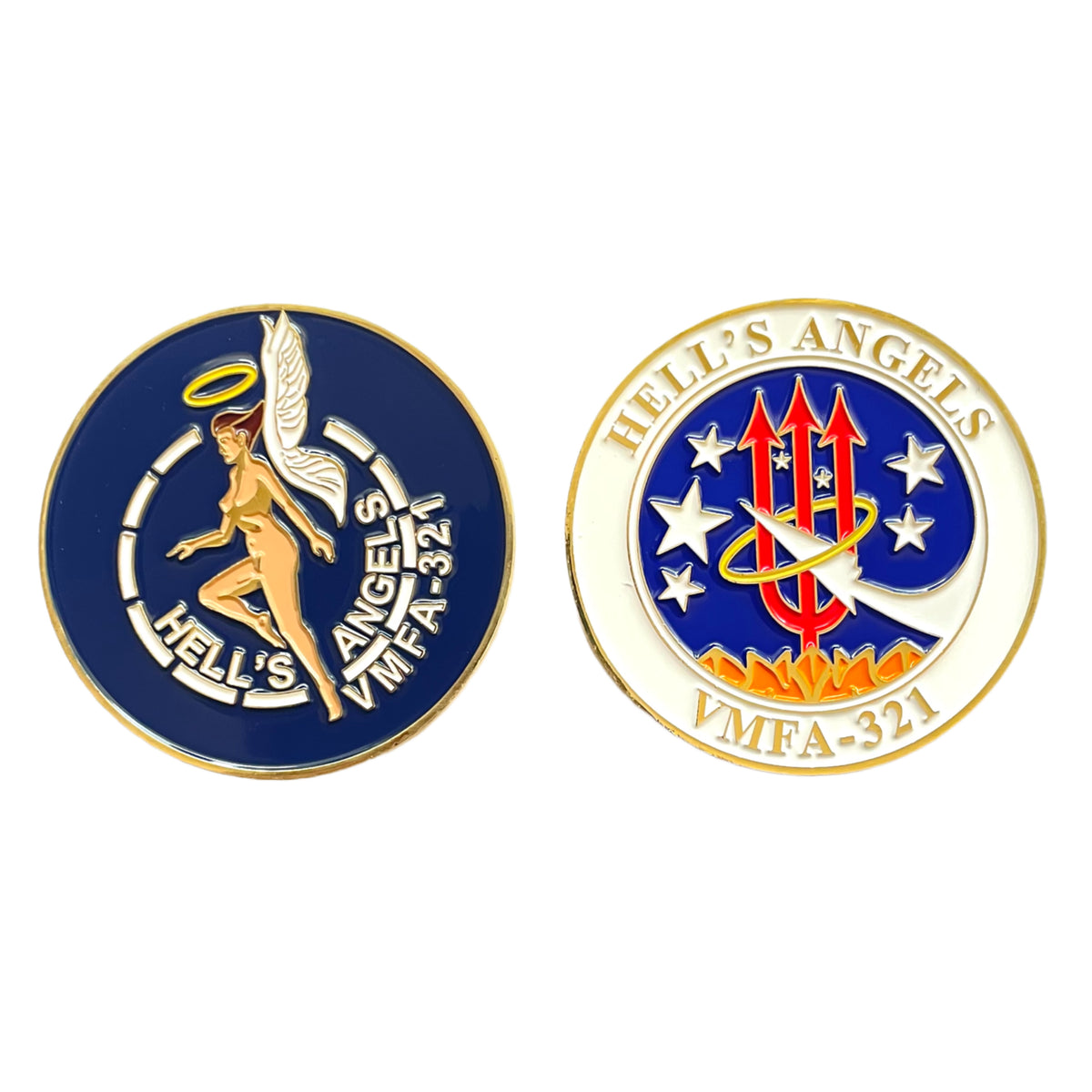 Officially Licensed USMC VMFA-321 Hells Angels Coin – MarinePatches.com ...