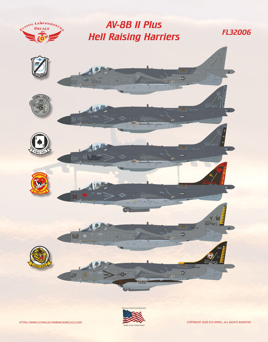 1/32 Scale AV-8B II Plus 'Hell Raising Harriers – MarinePatches.com ...
