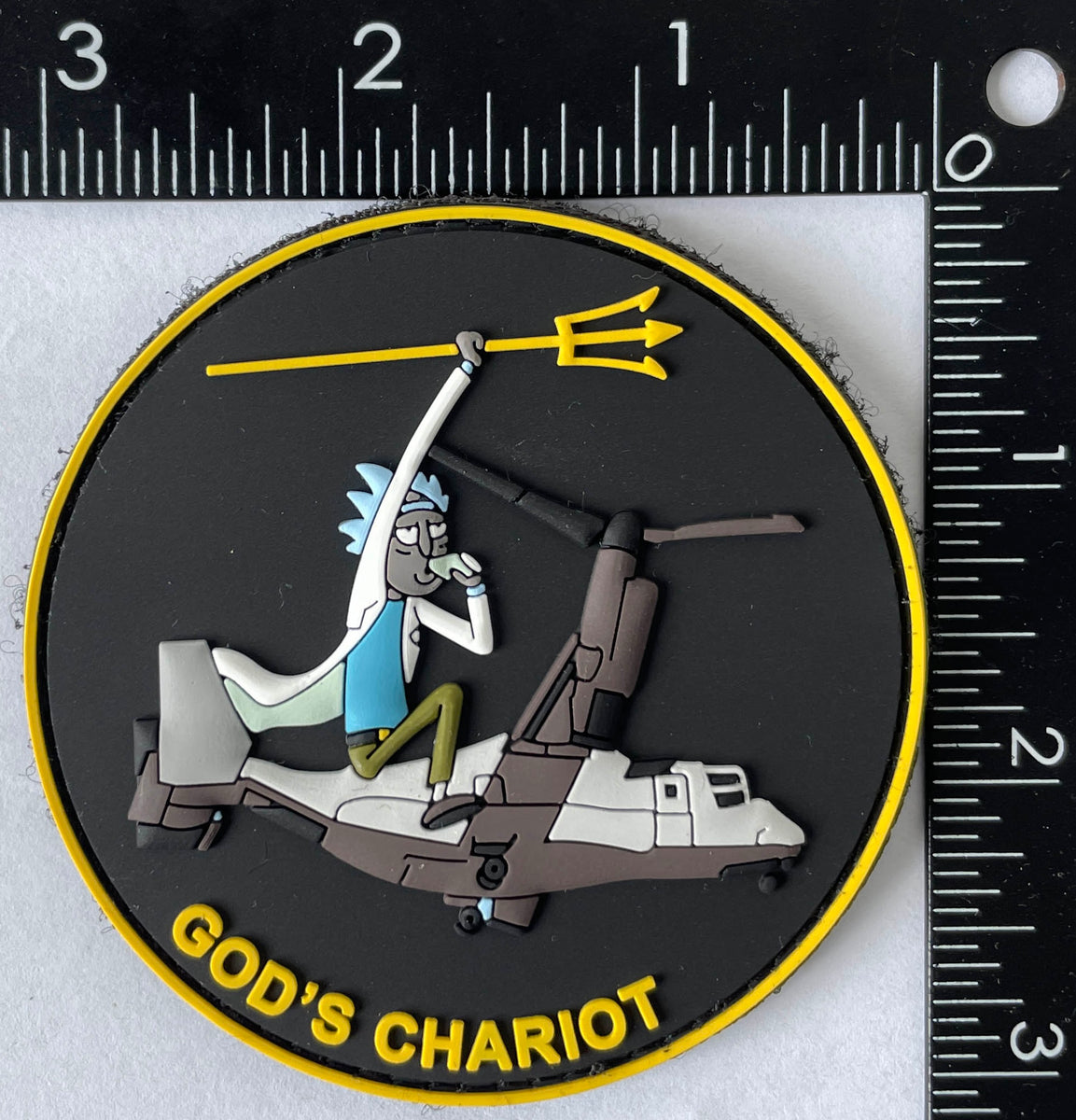 Buy Pickle Rick God's Chariot PVC Patch | MarinePatches.com ...