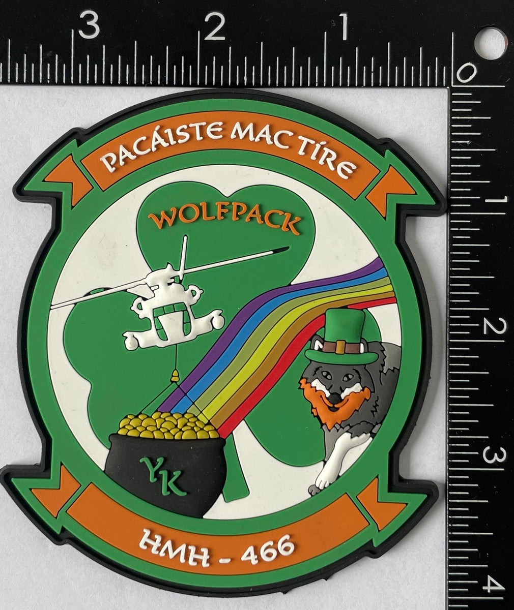 Official HMH-466 Wolfpack St Patricks Day PVC Patch – MarinePatches.com ...