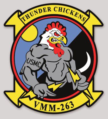 Official VMM-263 Buff Thunder Chicken Sticker – MarinePatches.com ...