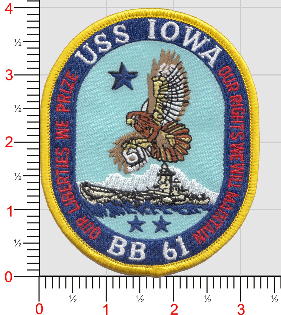 USS Iowa BB-61 Patch – MarinePatches.com - Custom Patches, Military and ...