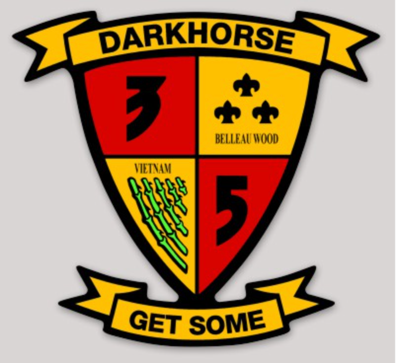 Officially Licensed 3rd Battalion 5th Marines Dark Horse Sticker ...