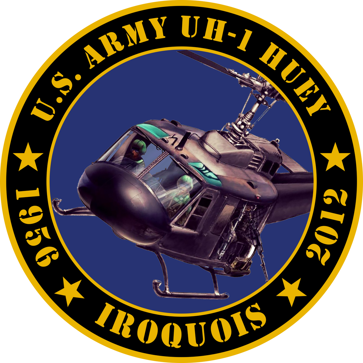 US Army UH-1 Huey Tribute Sticker – MarinePatches.com - Custom Patches ...