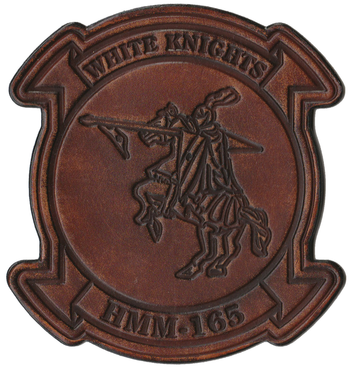 Officially Licensed USMC HMM-165 White Knights Hand Painted Leather Pa ...