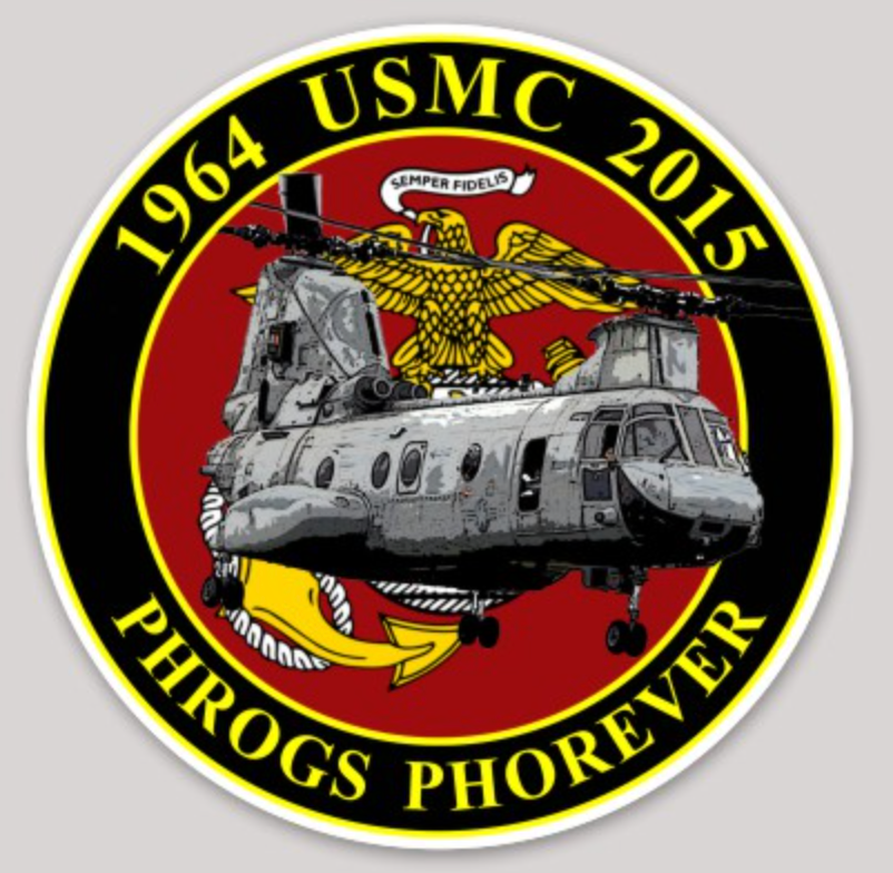 Officially Licensed USMC CH-46 Phrog Commemorative Sticker ...