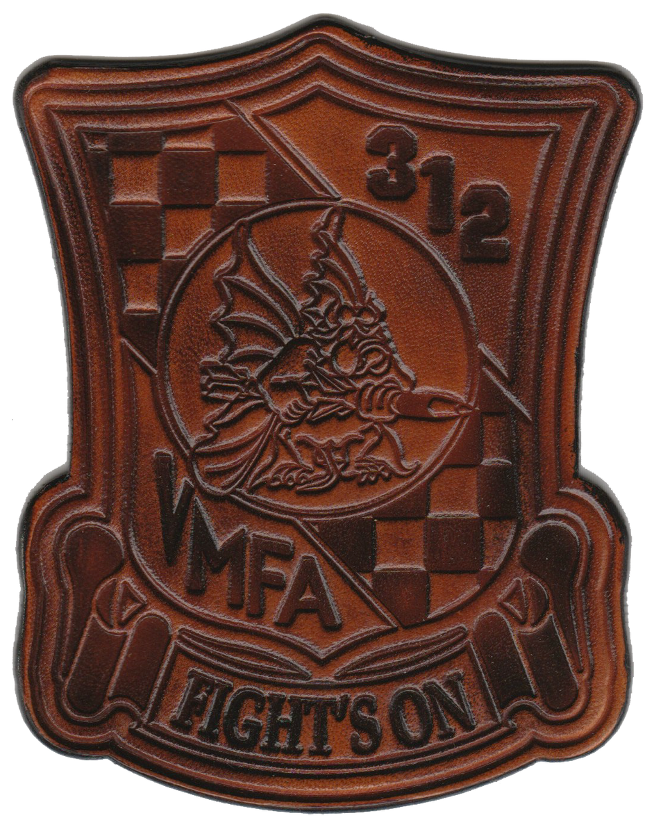 Officially Licensed USMC VMFA-312 Checkerboards Leather Squadron Patch ...