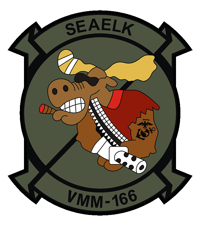 Officially Licensed USMC VMM-166 Seaelk Party Moose Sticker ...